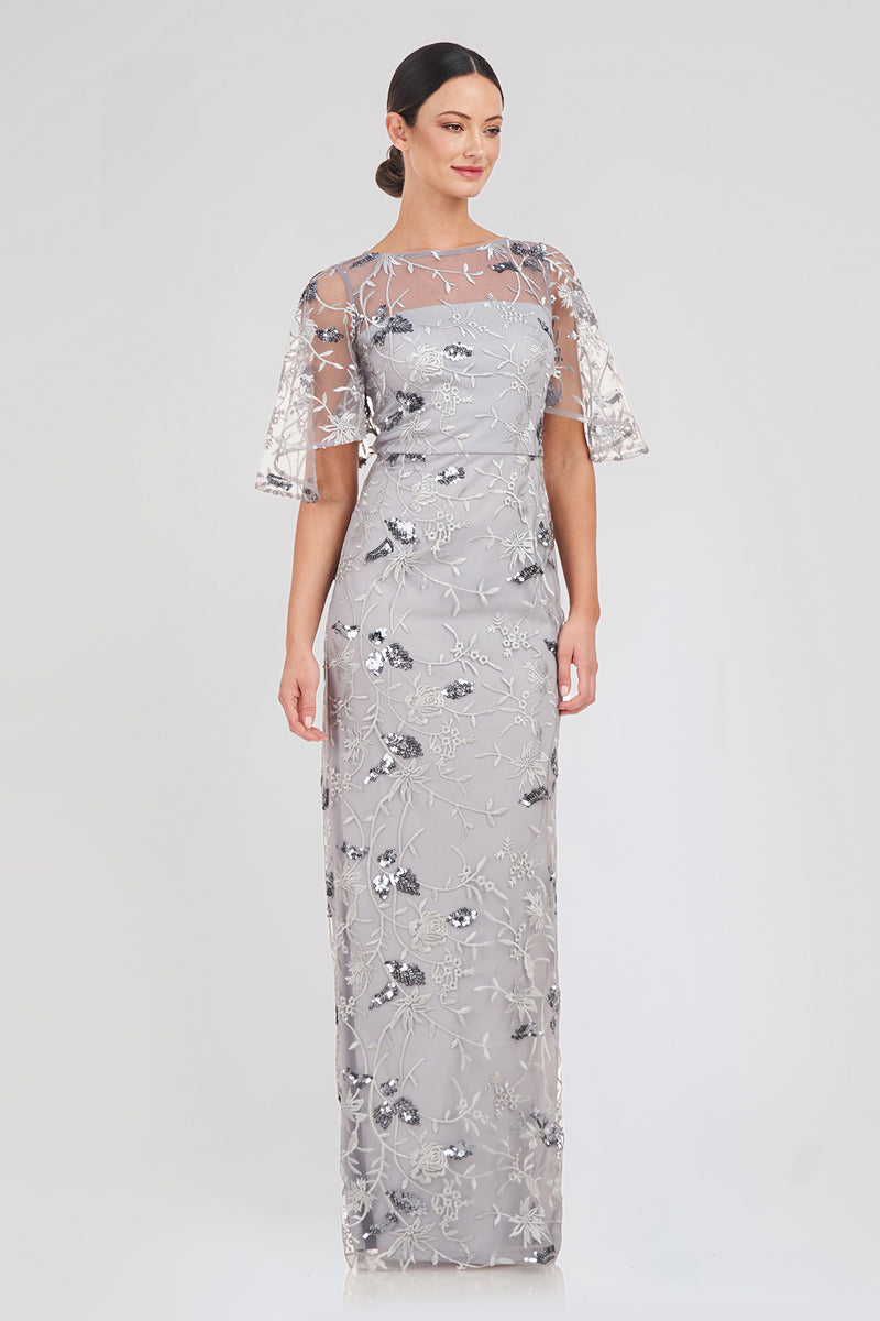 Daphne Flutter Column Gown – JS Collections