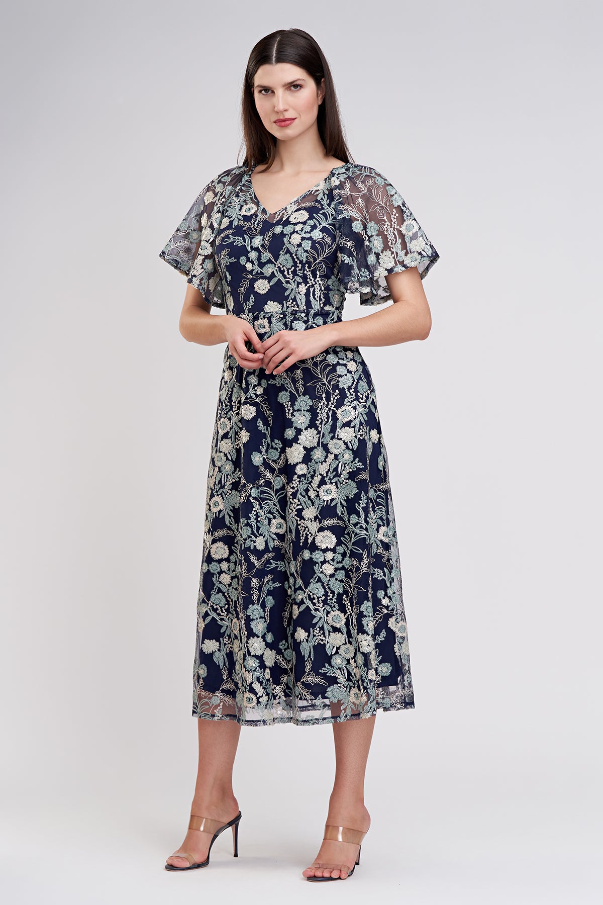 Elsie T-Length Dress – JS Collections