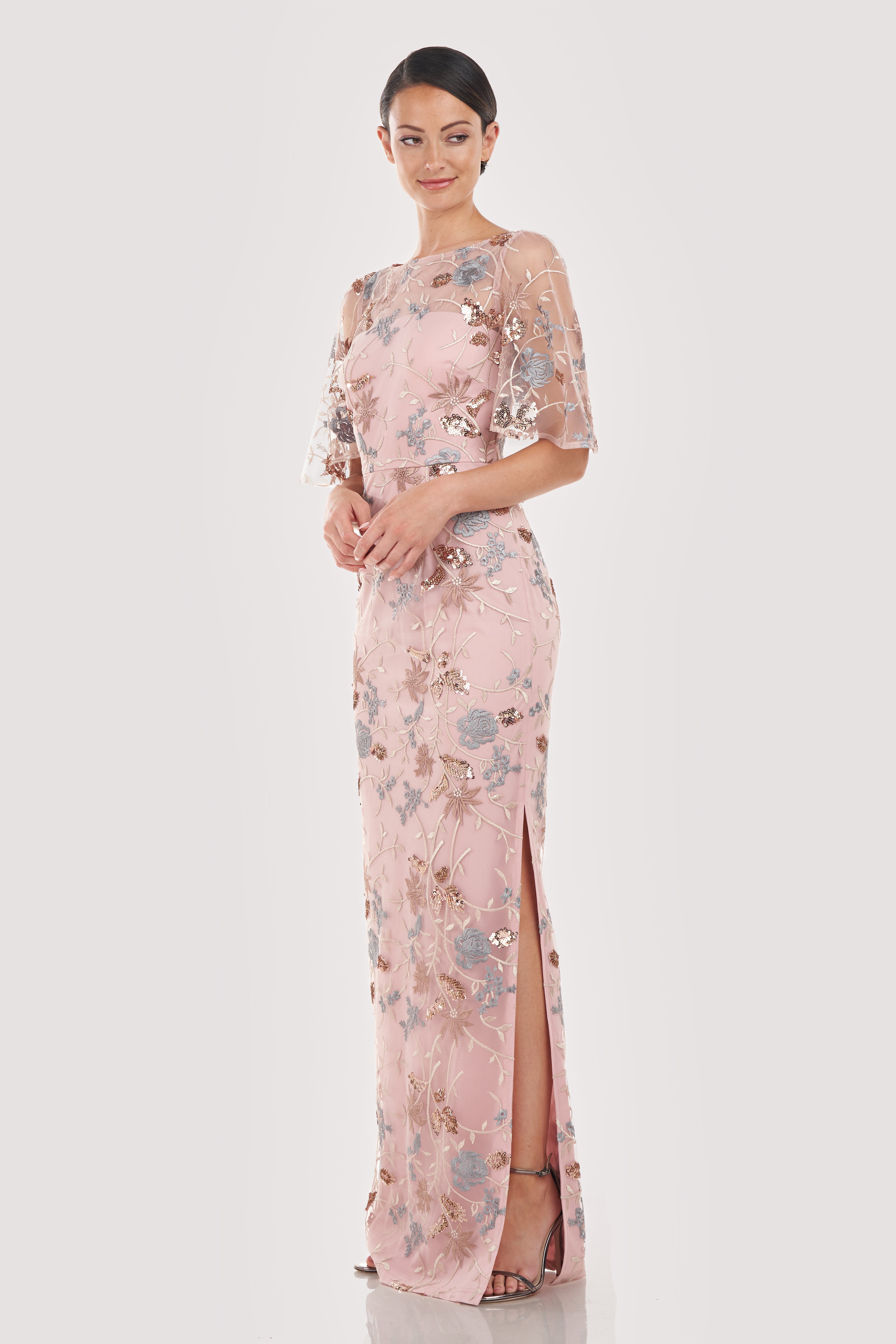 Daphne Flutter Column Gown – JS Collections