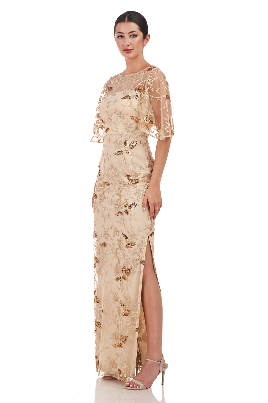 Daphne Flutter Column Gown – JS Collections