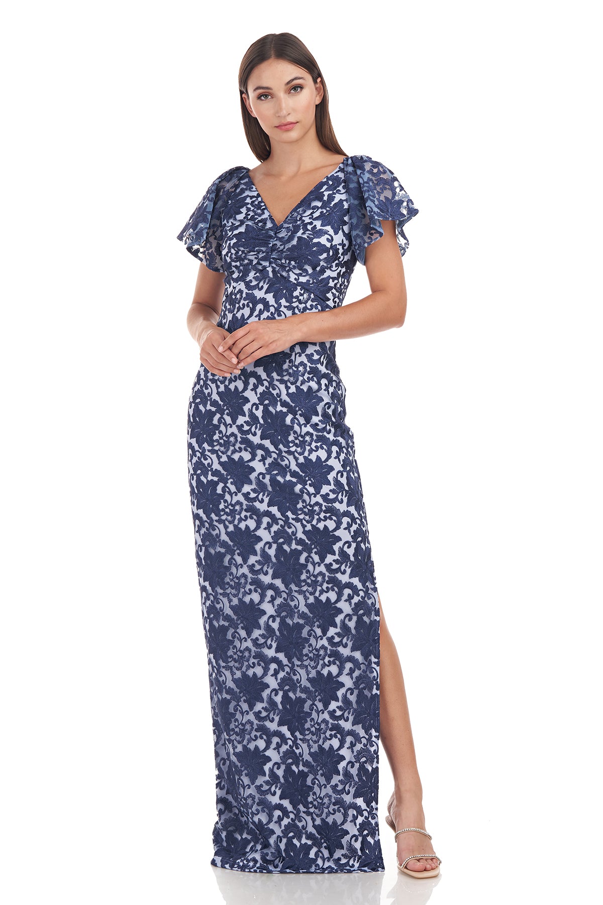 Aurora Flutter Column Gown – JS Collections