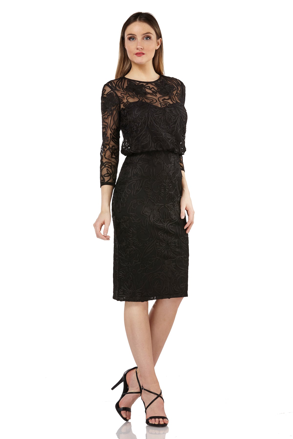 Illusion Neck Midi Dress – JS Collections