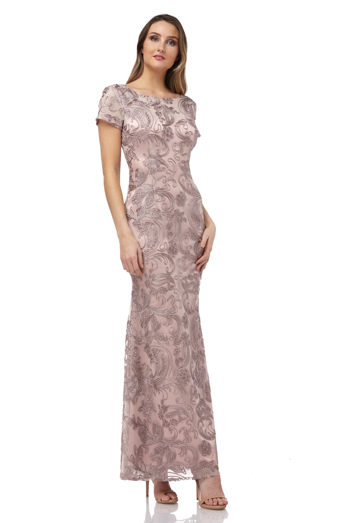 Embroidered Lace A-Line Gown – JS Collections