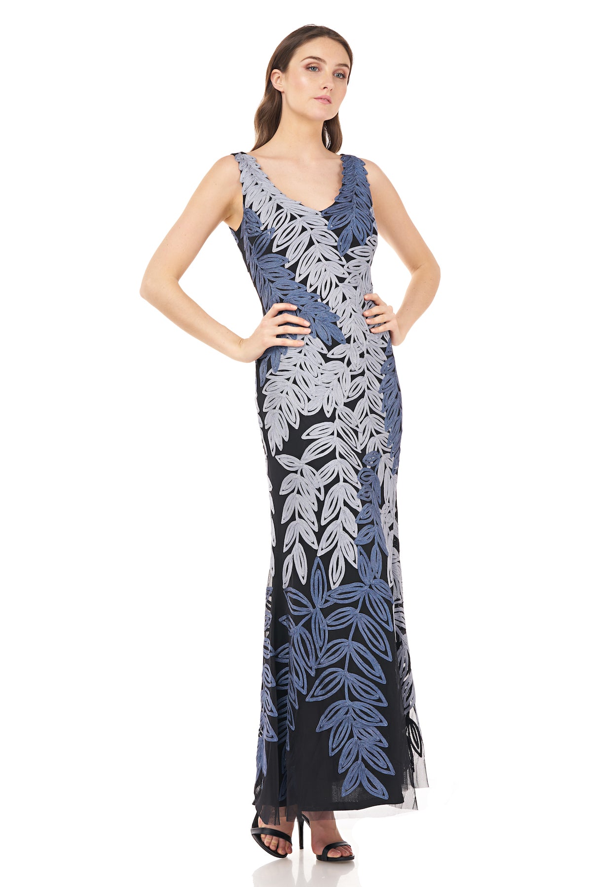 Soutache Embroidered Leaf Gown – JS Collections