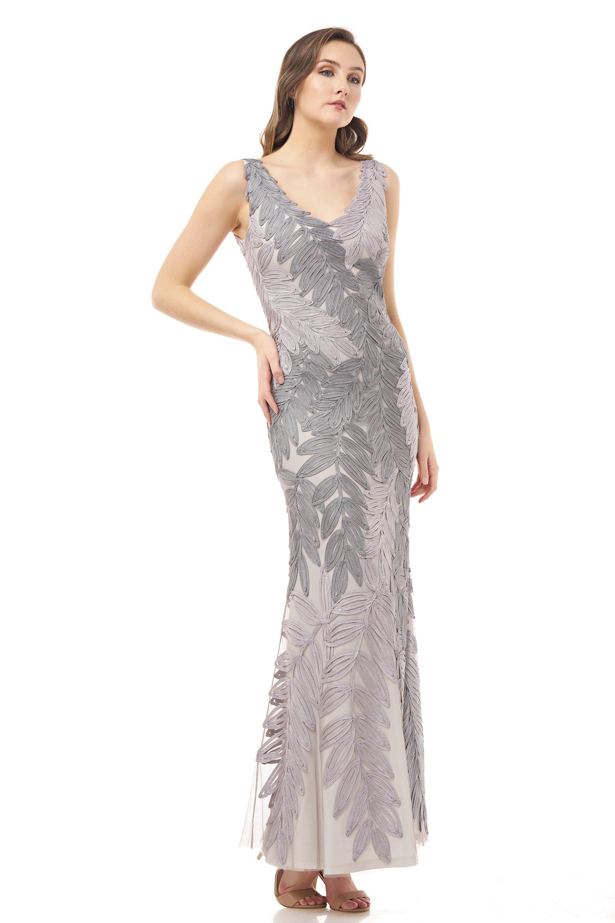 Soutache Embroidered Leaf Gown – JS Collections