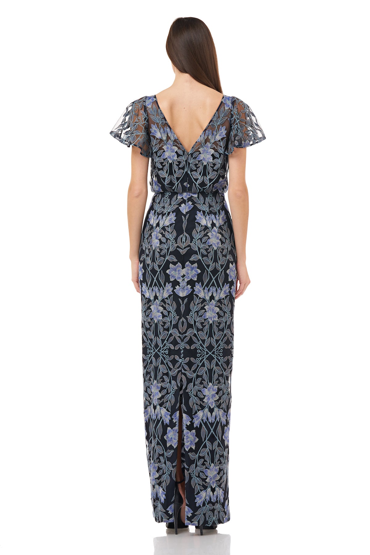 Illusion Embroidered Gown – JS Collections